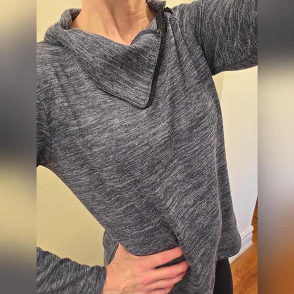 Studio 1886 | Sweaters | Avon Studio 886 Heather Blue Long Sleeve Zip ...